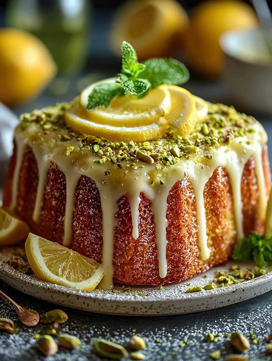 Zitronen Pistazien Kuchen